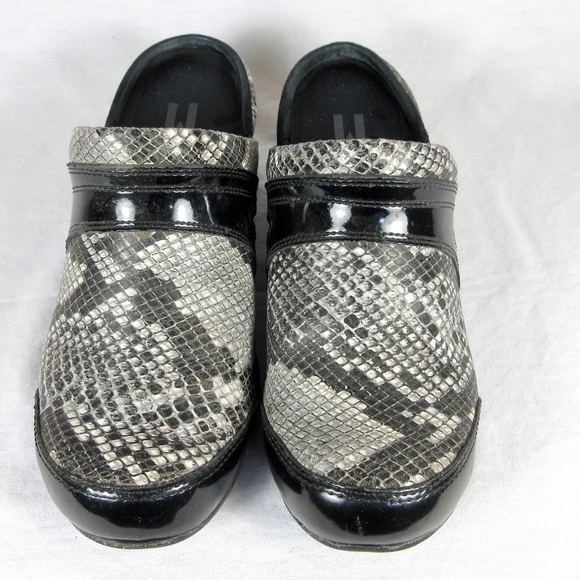 Mozo | Shoes | Mozo Zoe Clogs Mules Shoes Black Gray Snake | Poshmark